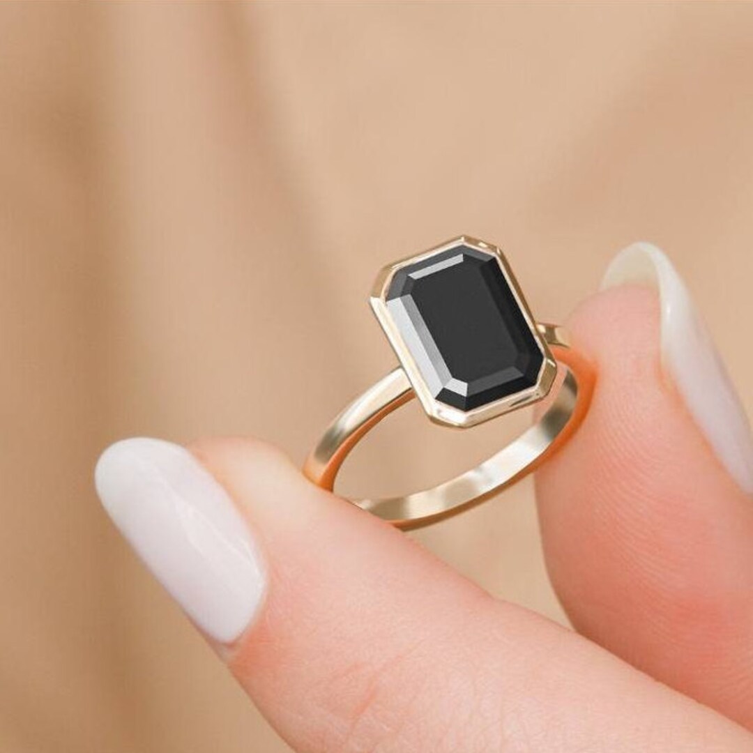 Black Onyx Ring Black Stone Onyx Ring in 14k Gold Black Onyx - Etsy