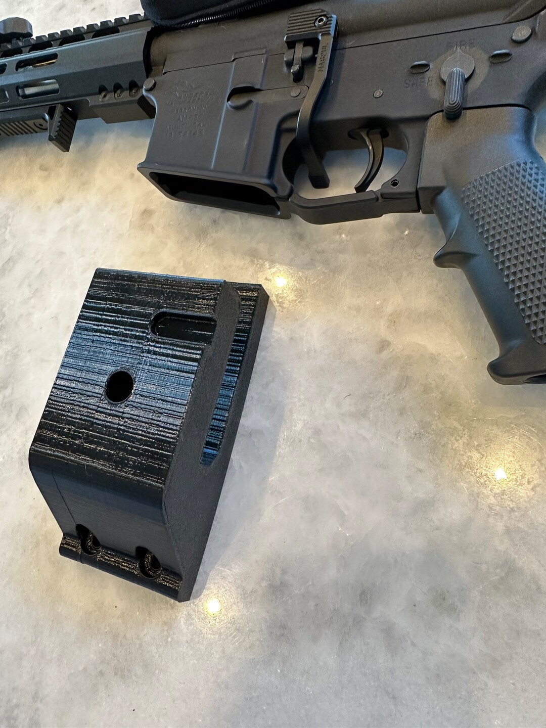 Bunker Prints AR-15 Gun Holder Rack Storage Home Defense Organize Rifle ...