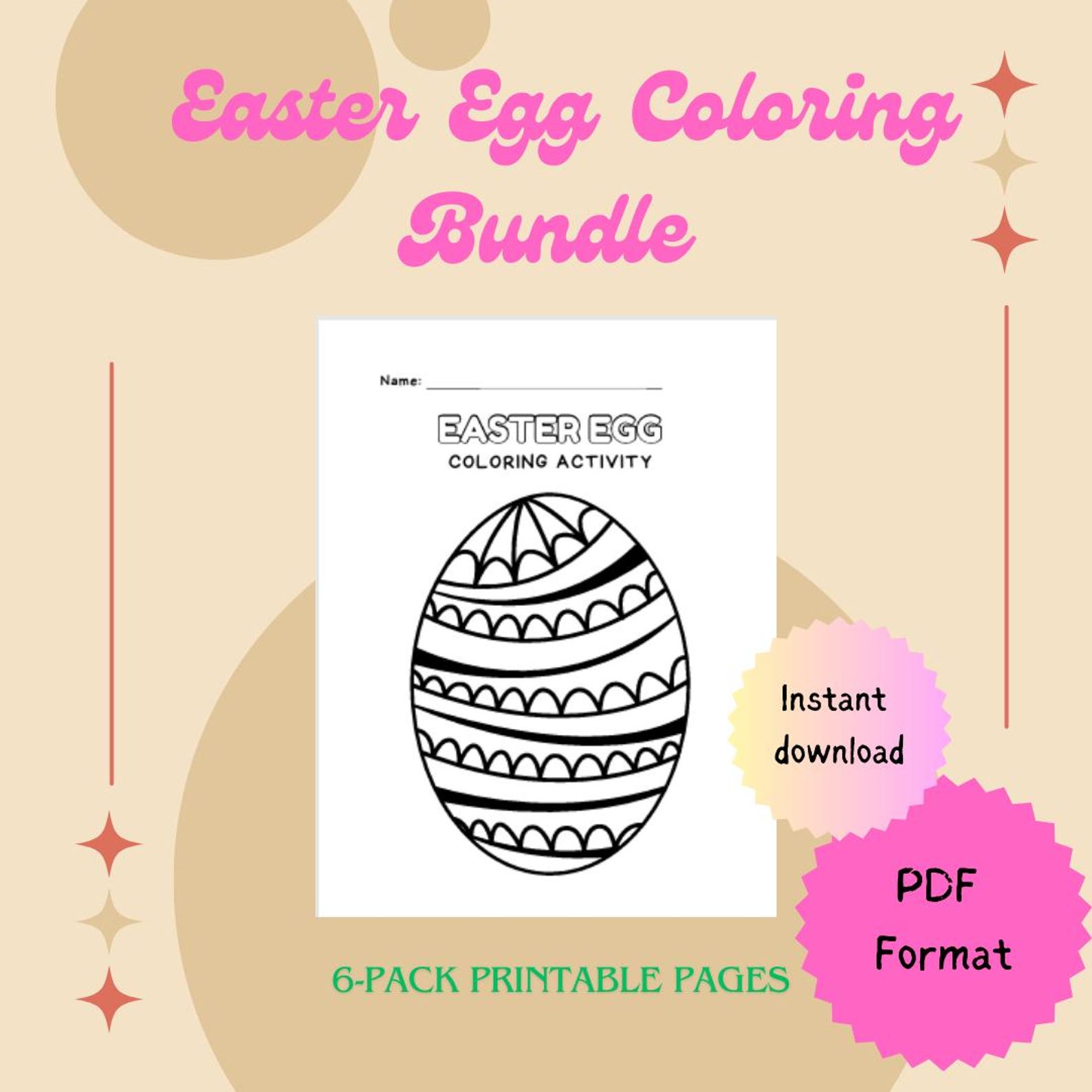 Easter Egg Coloring Worksheets for Kids, Instant Download, Printable - Etsy
