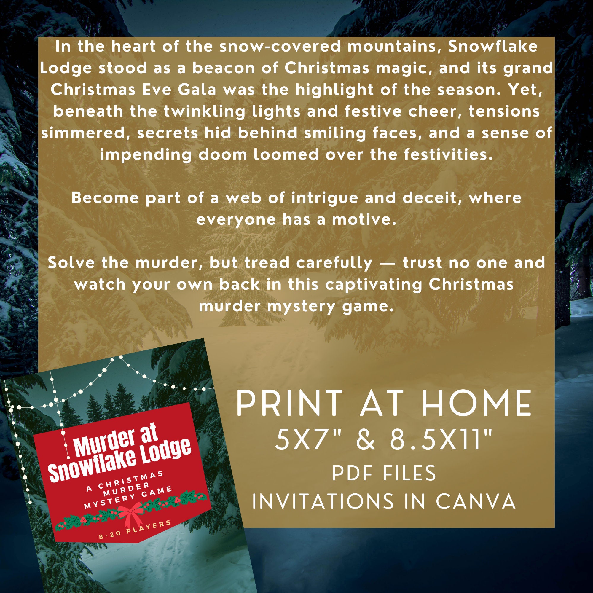 Christmas Murder Mystery Game for up to 20, Holiday Family Murder ...