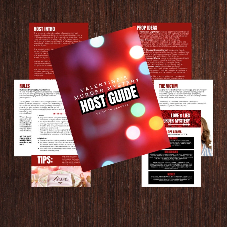 Valentines Murder Mystery Game for up to 20, Holiday Family Murder ...