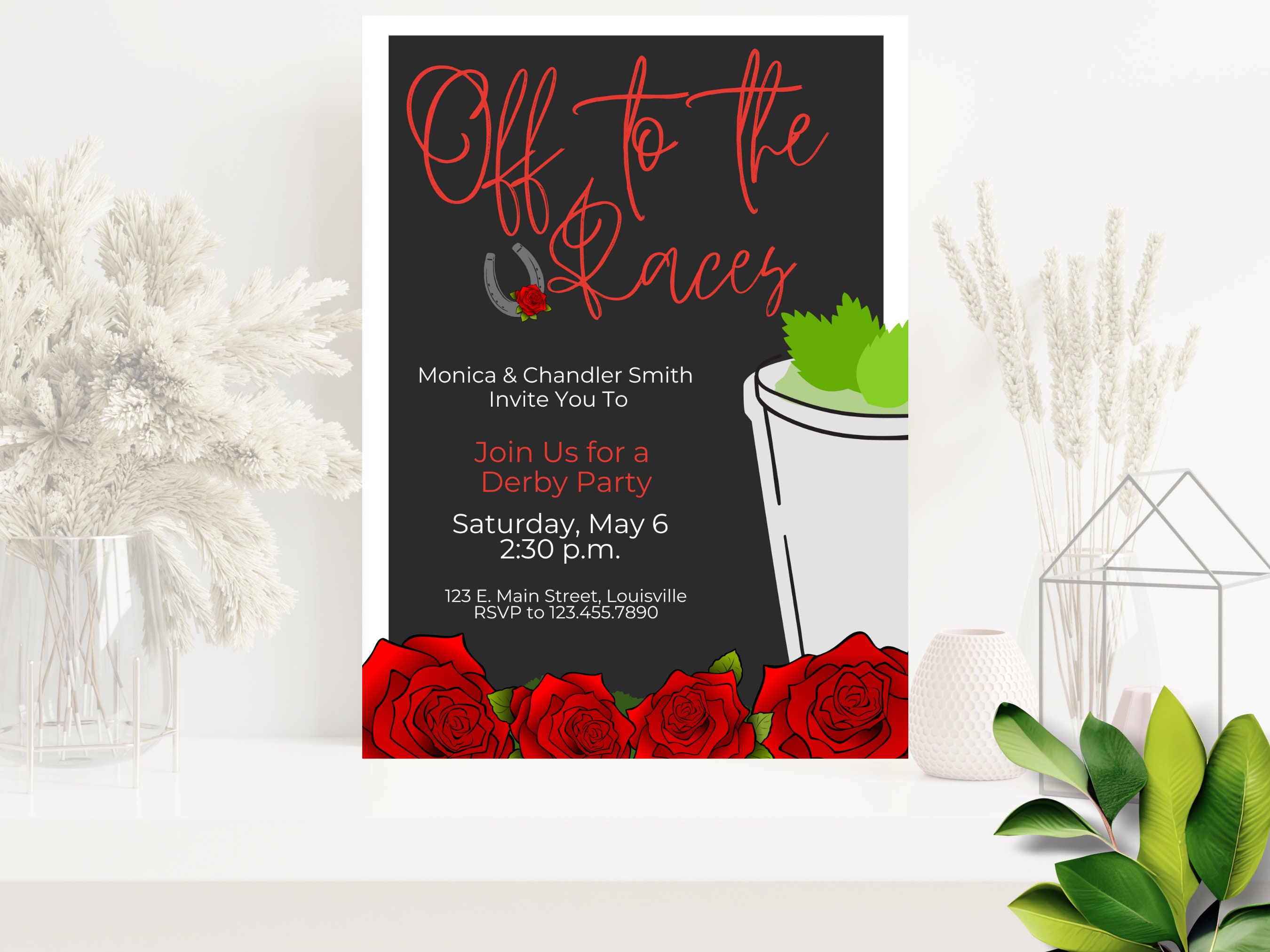 May Derbyracing Party Invitation Template, Horse Racing Party Invite ...
