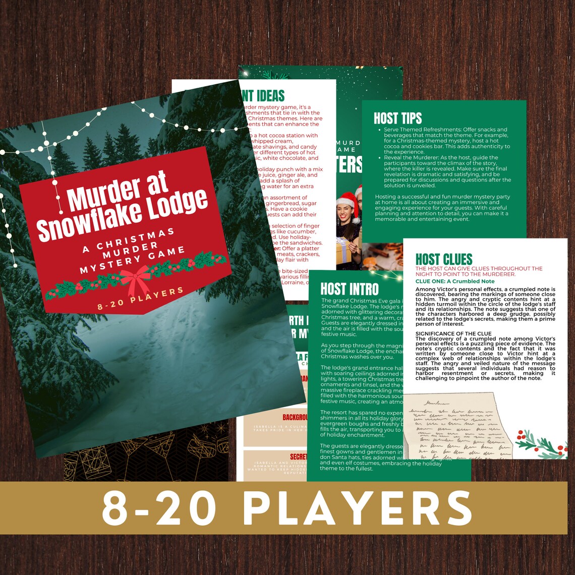 Christmas Murder Mystery Game for up to 20, Holiday Family Murder ...