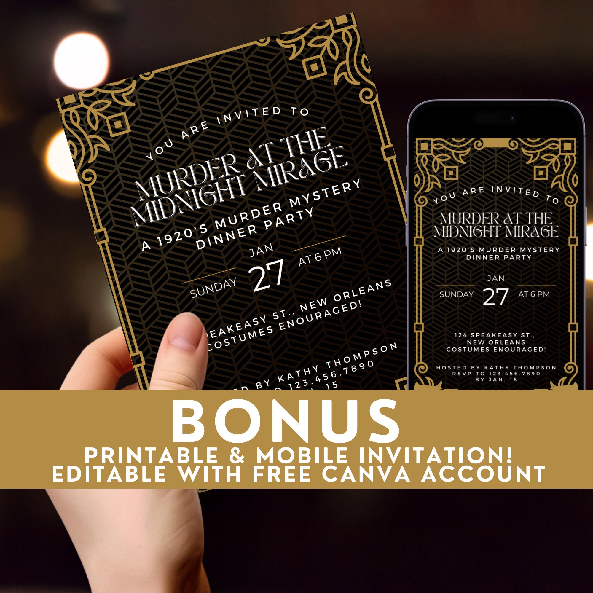 1920s Murder Mystery Game for up to 18, Speakeasy Murder Mystery Dinner ...