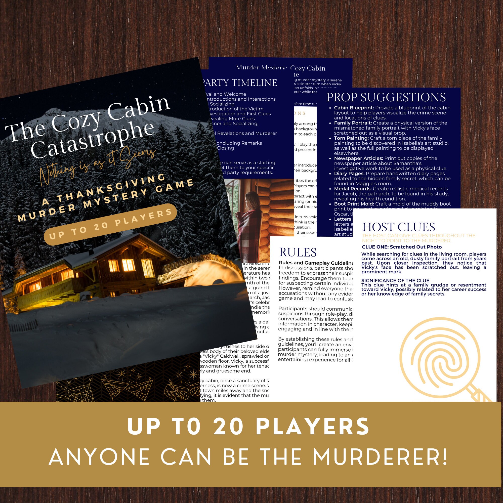 Thanksgiving Murder Mystery Game for 8- to 20, Family Party Game ...