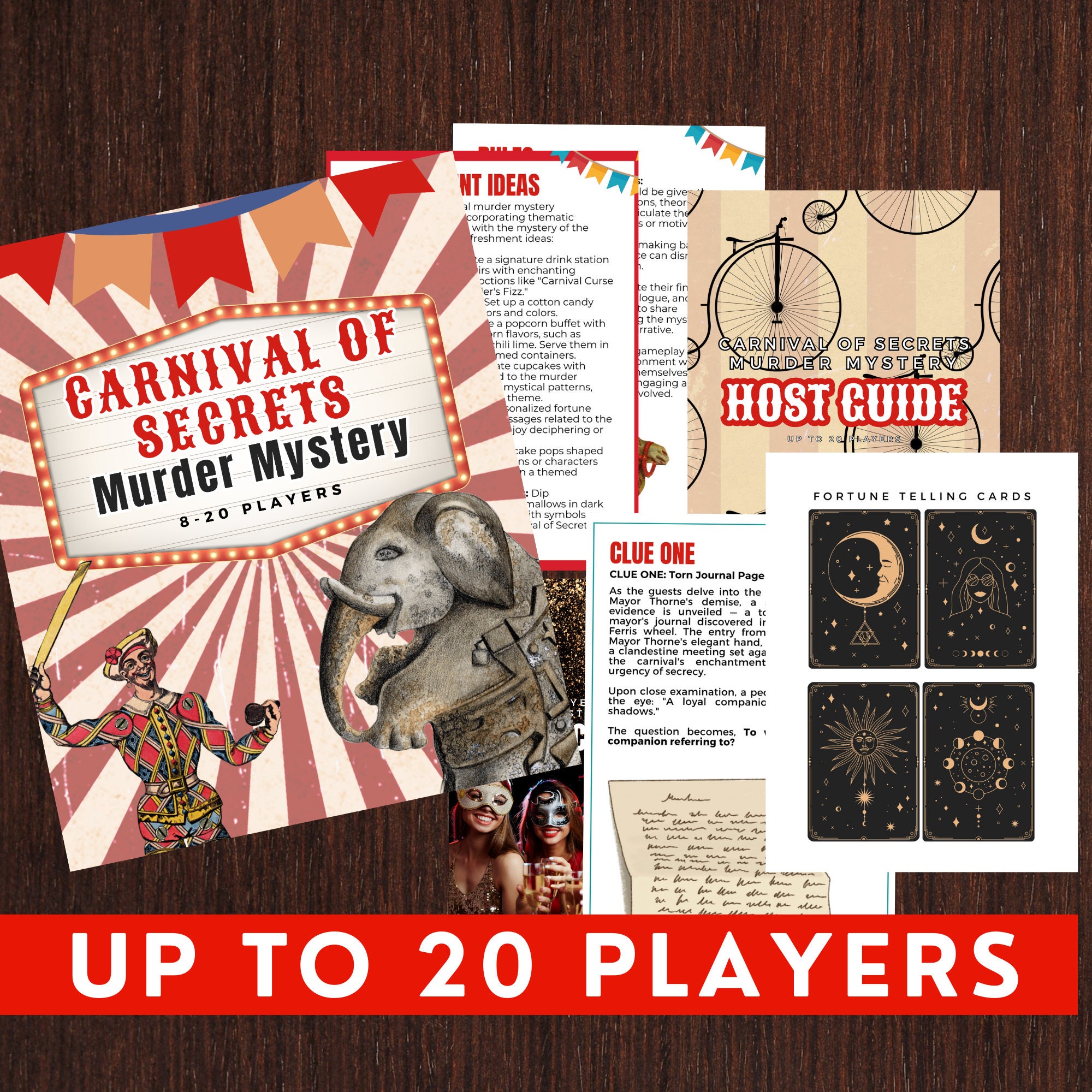 Carnival Murder Mystery Game for up to 20 Holiday Family - Etsy UK