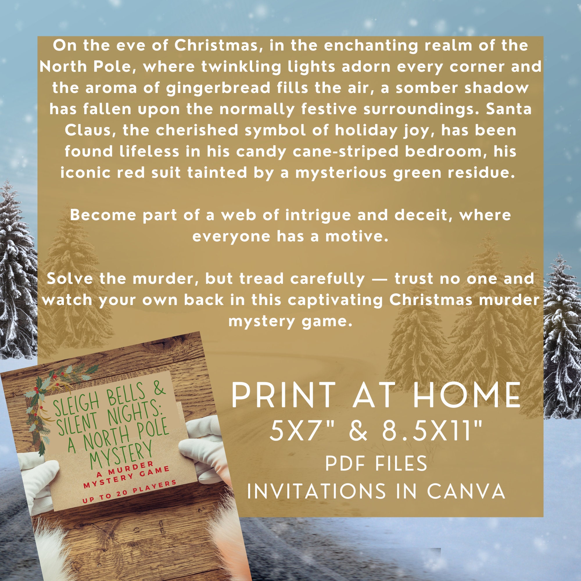 Christmas Murder Mystery Game for up to 20, Santa Murder Mystery Dinner ...