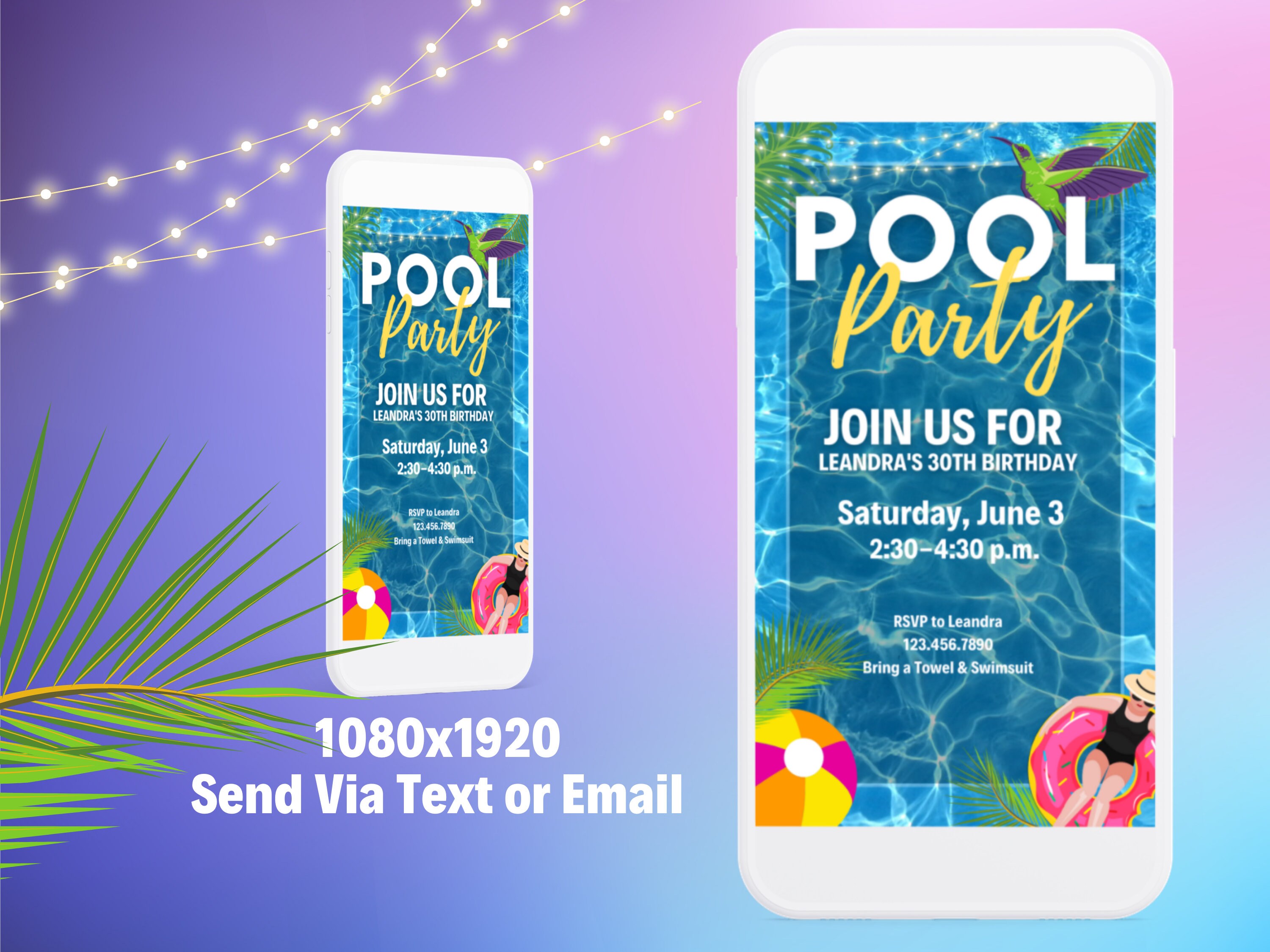 Adult Pool Party Invitation Text, Summer Swimming Pool Party, Teenage ...