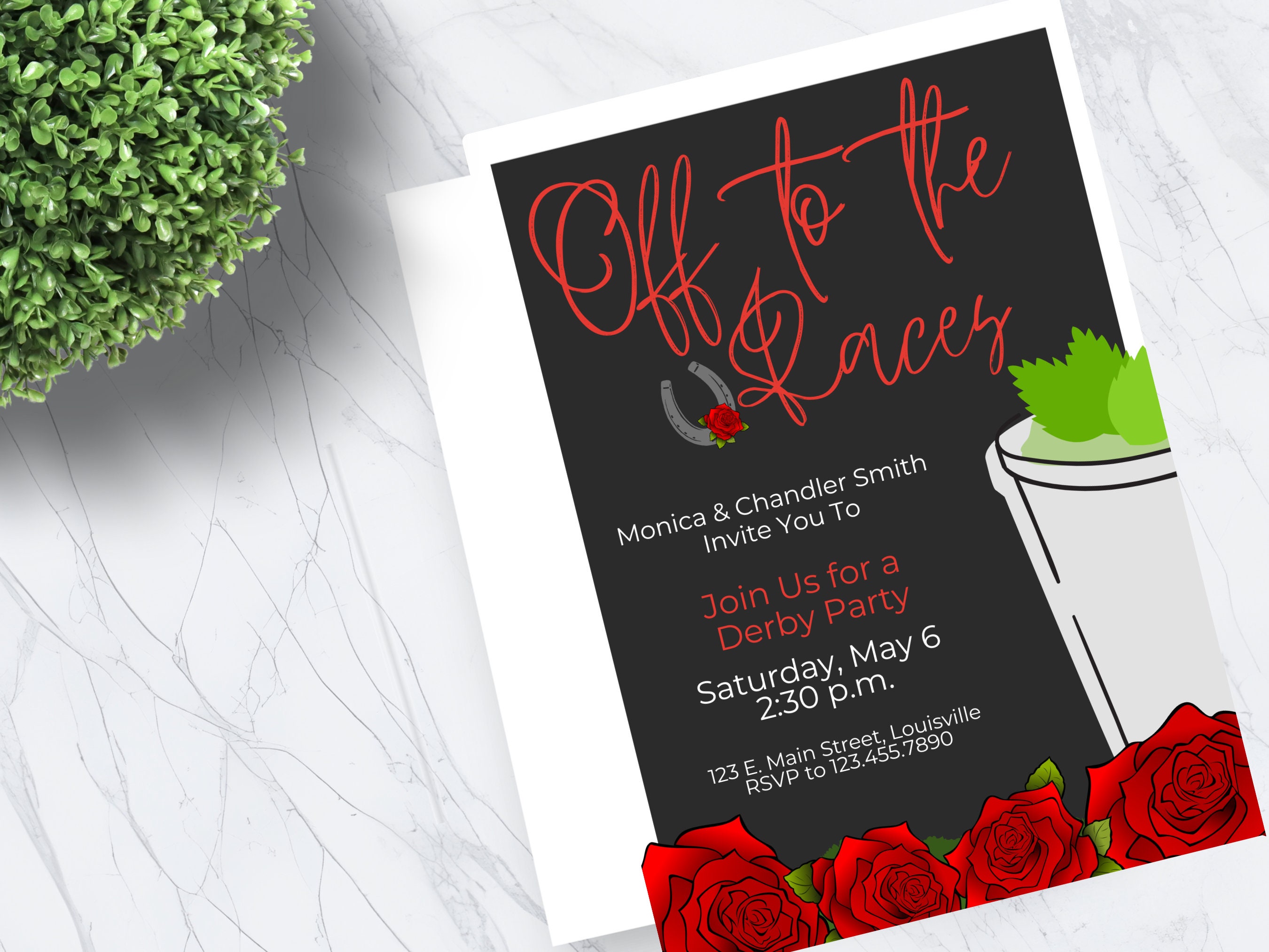 May Derbyracing Party Invitation Template, Horse Racing Party Invite ...