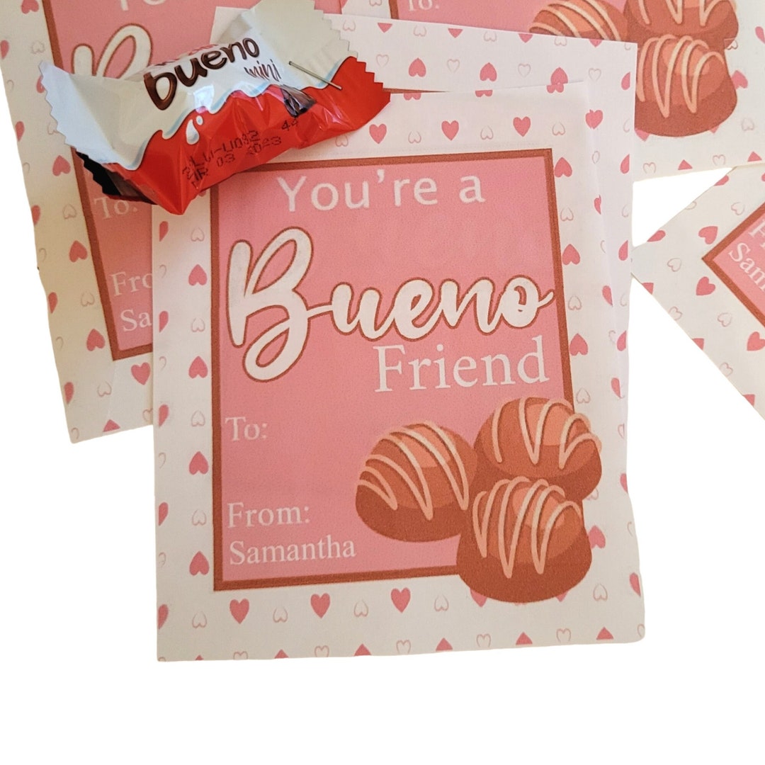 Bueno Valentine Cards for Classroom Printable, Chocolate Valentine Card ...