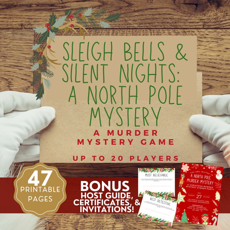 Christmas Murder Mystery Game for up to 20, Santa Murder Mystery Dinner ...