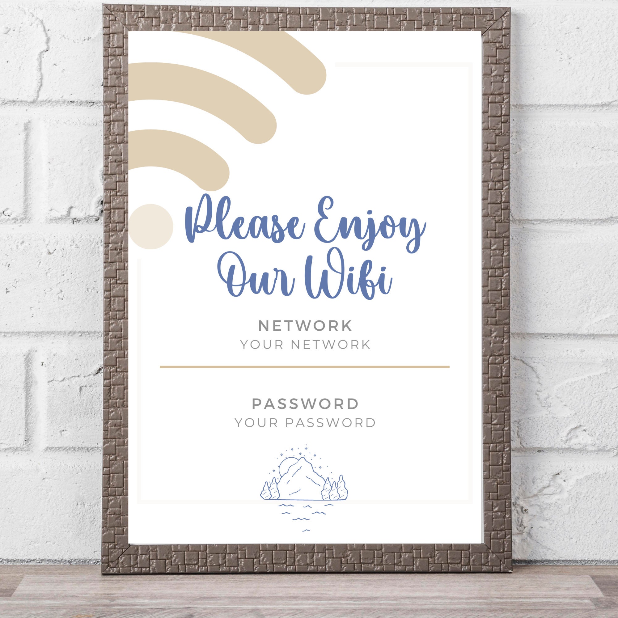 Wifi Password Sign, Lake House Wifi Sign for Airbnb Hosts, Vacation ...