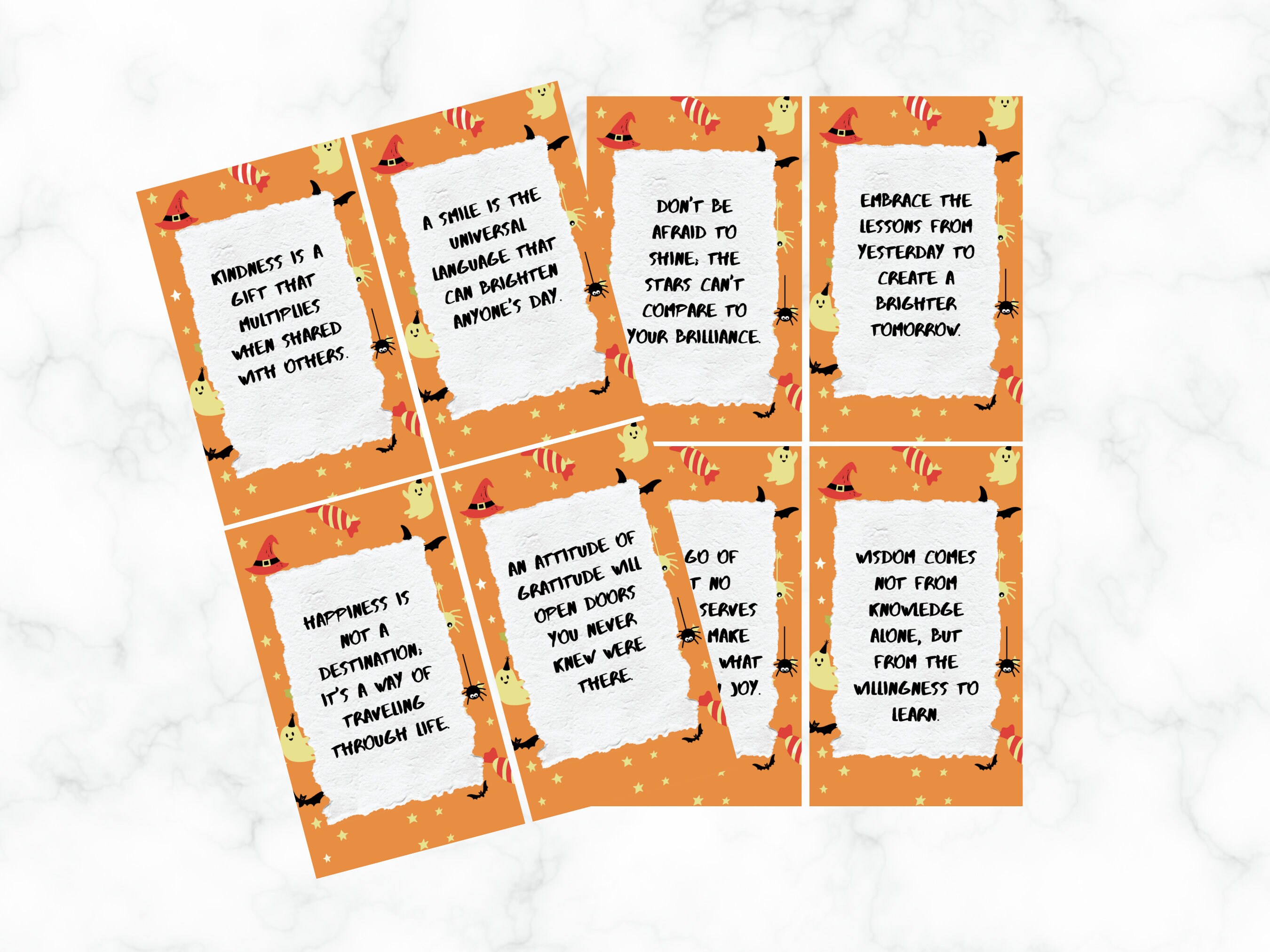 Halloween Fortune Cookie Saying Cards, Halloween Birthday Party Fun ...