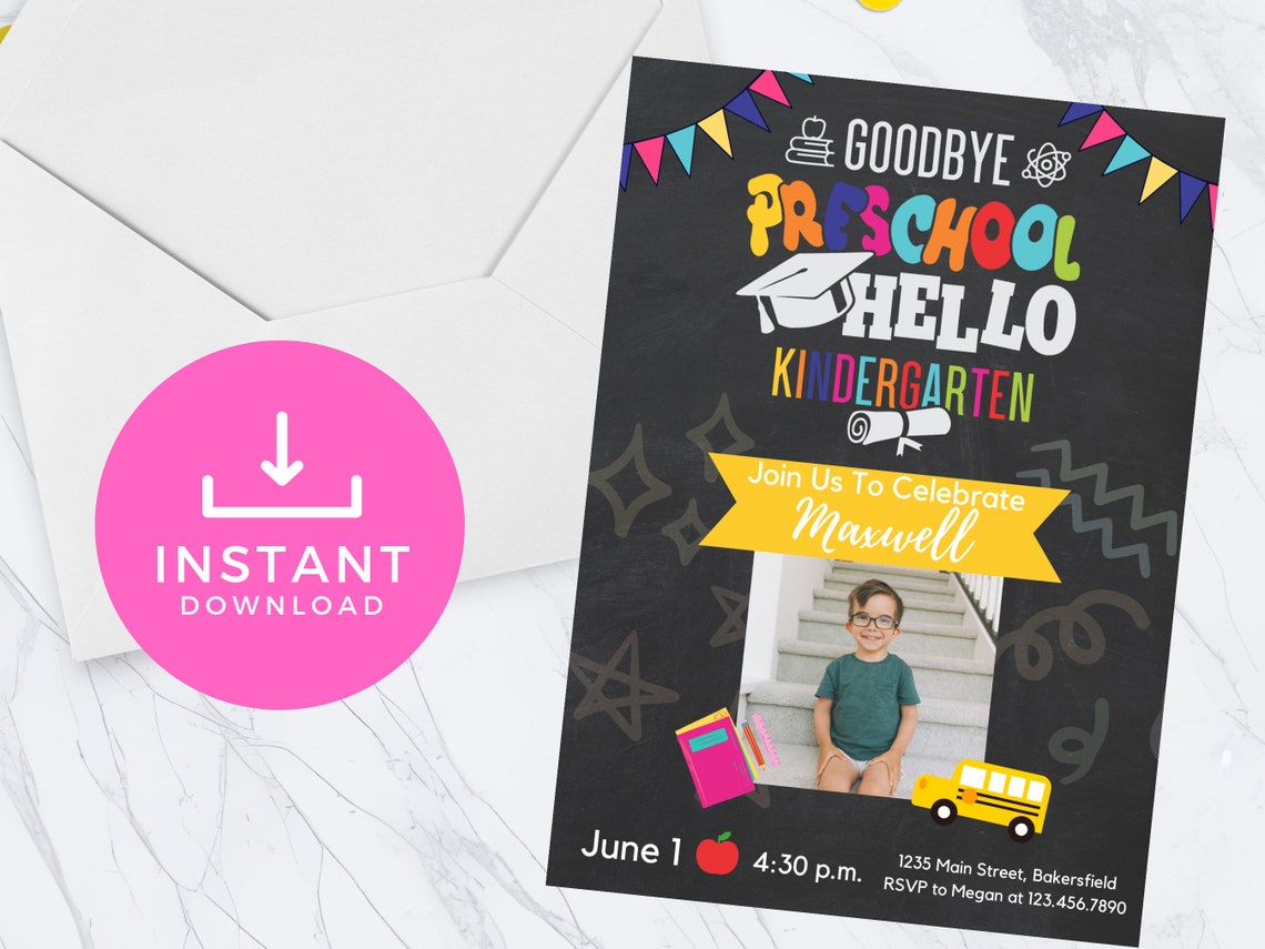 Editable Preschool Graduation Party Pre-k Invitation, PRE K Digital ...