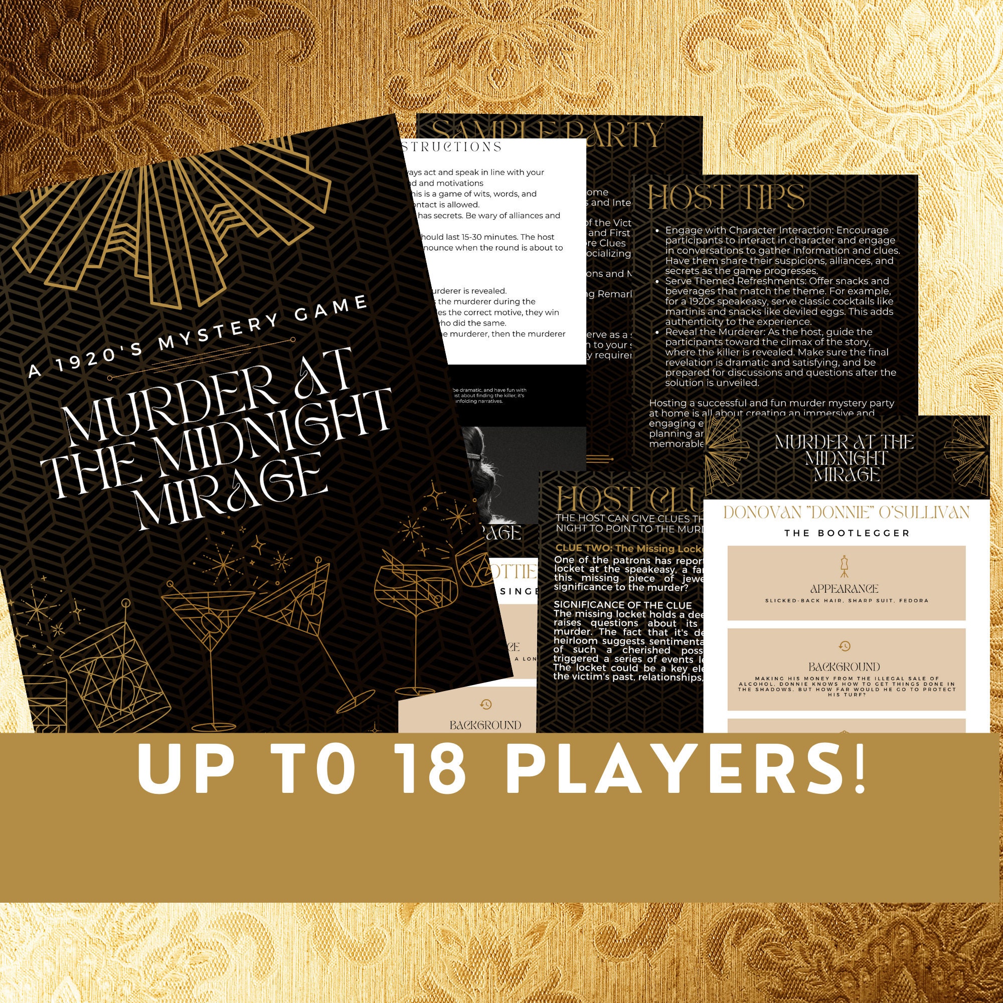 1920s Murder Mystery Game for up to 18, Speakeasy Murder Mystery Dinner ...