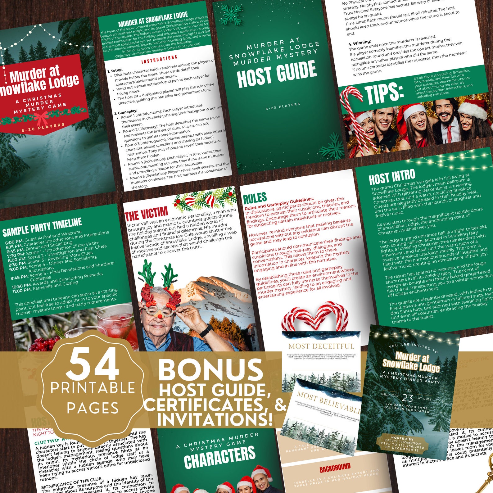 Christmas Murder Mystery Game for up to 20, Holiday Family Murder ...