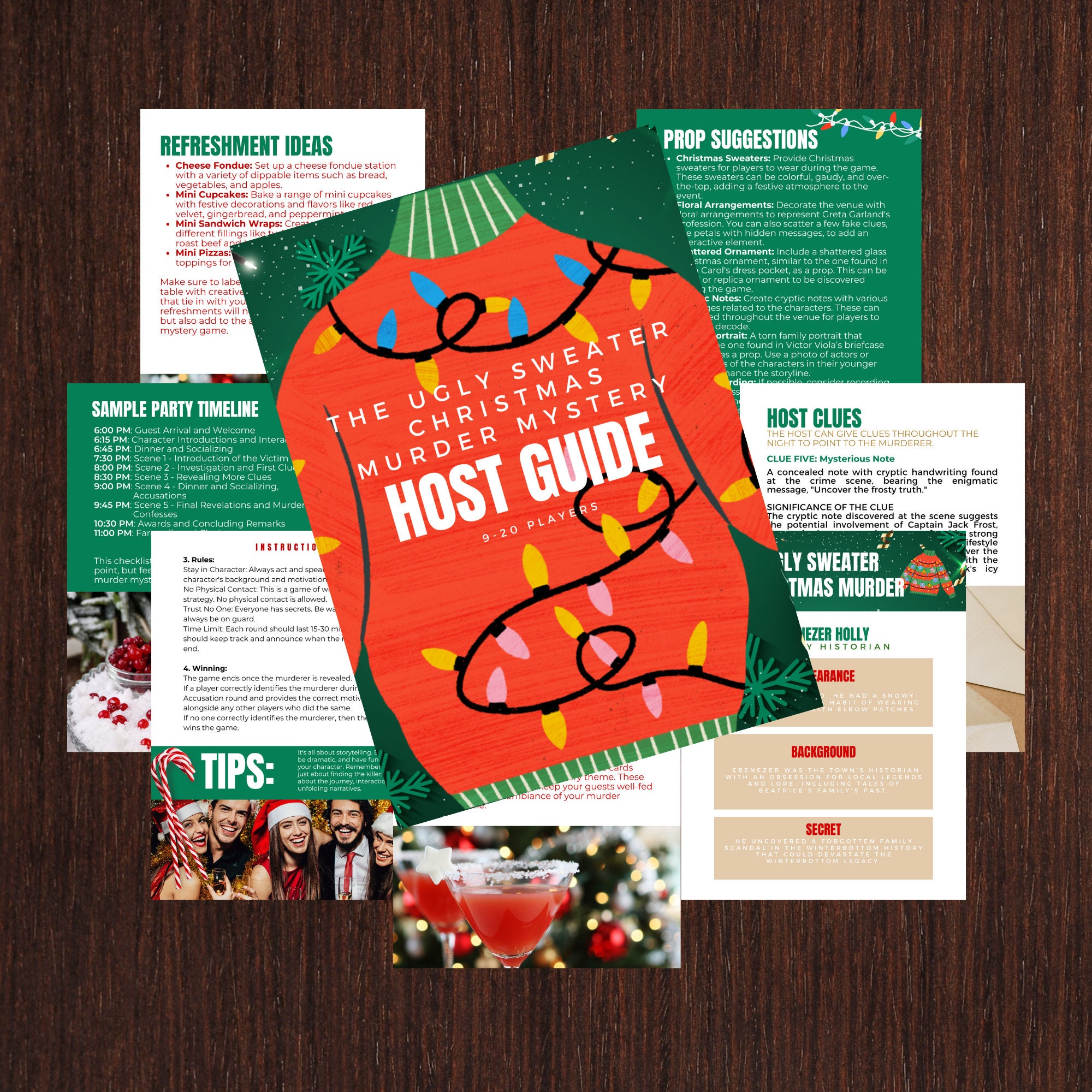 Christmas Murder Mystery Game for up to 20, Ugly Christmas Sweater ...