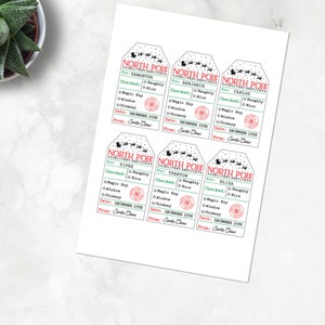 North Pole Santa Christmas Favor Tag Personalized Print for Christmas ...