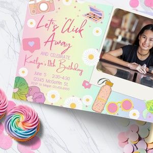 VSCO Girl Invitation Birthday Party, Double Digit Party, Pastel Tie Dye ...