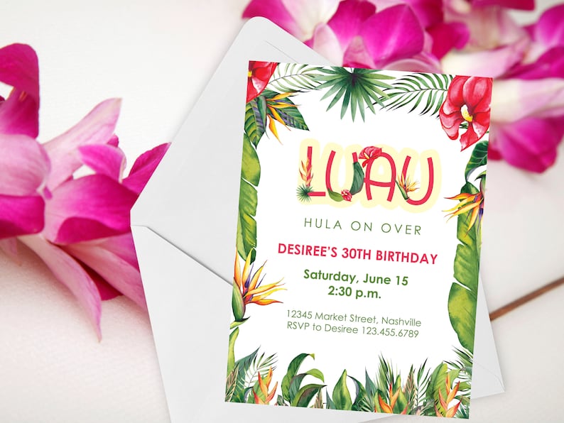 Luau Birthday Invitation Instant Download, Aloha Summer Birthday Party ...