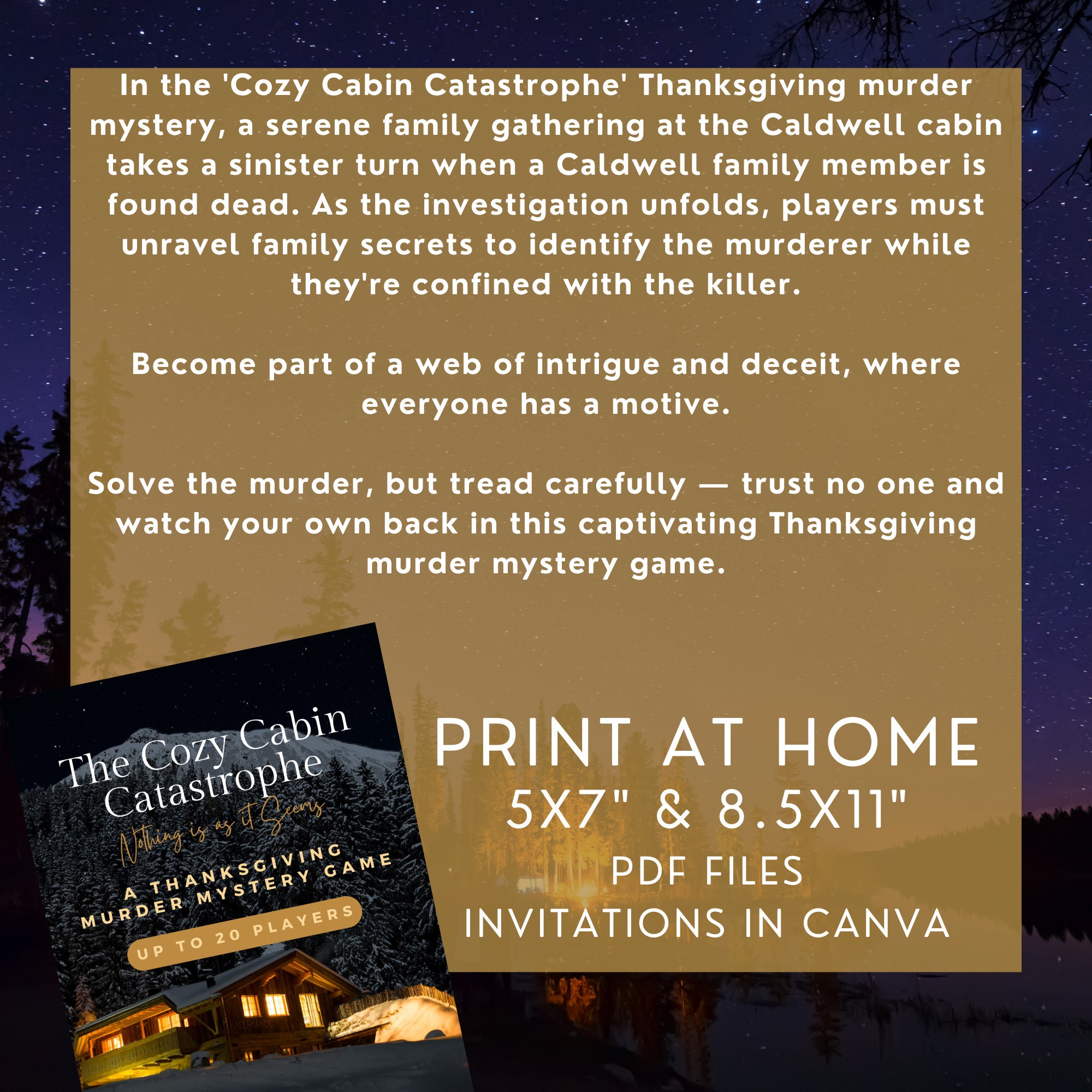 Thanksgiving Murder Mystery Game for 8- to 20, Family Party Game ...