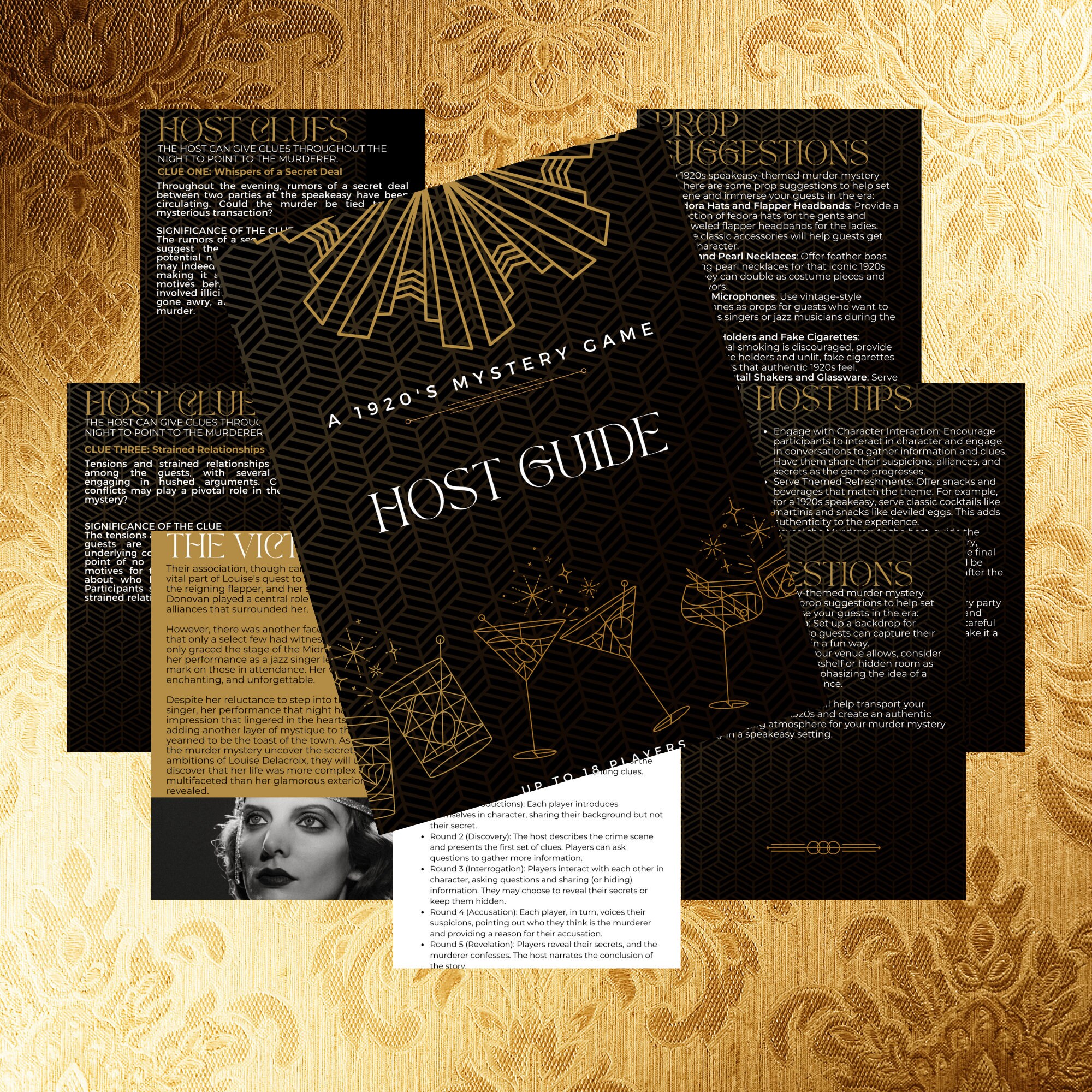 1920s Murder Mystery Game for up to 18, Speakeasy Murder Mystery Dinner ...