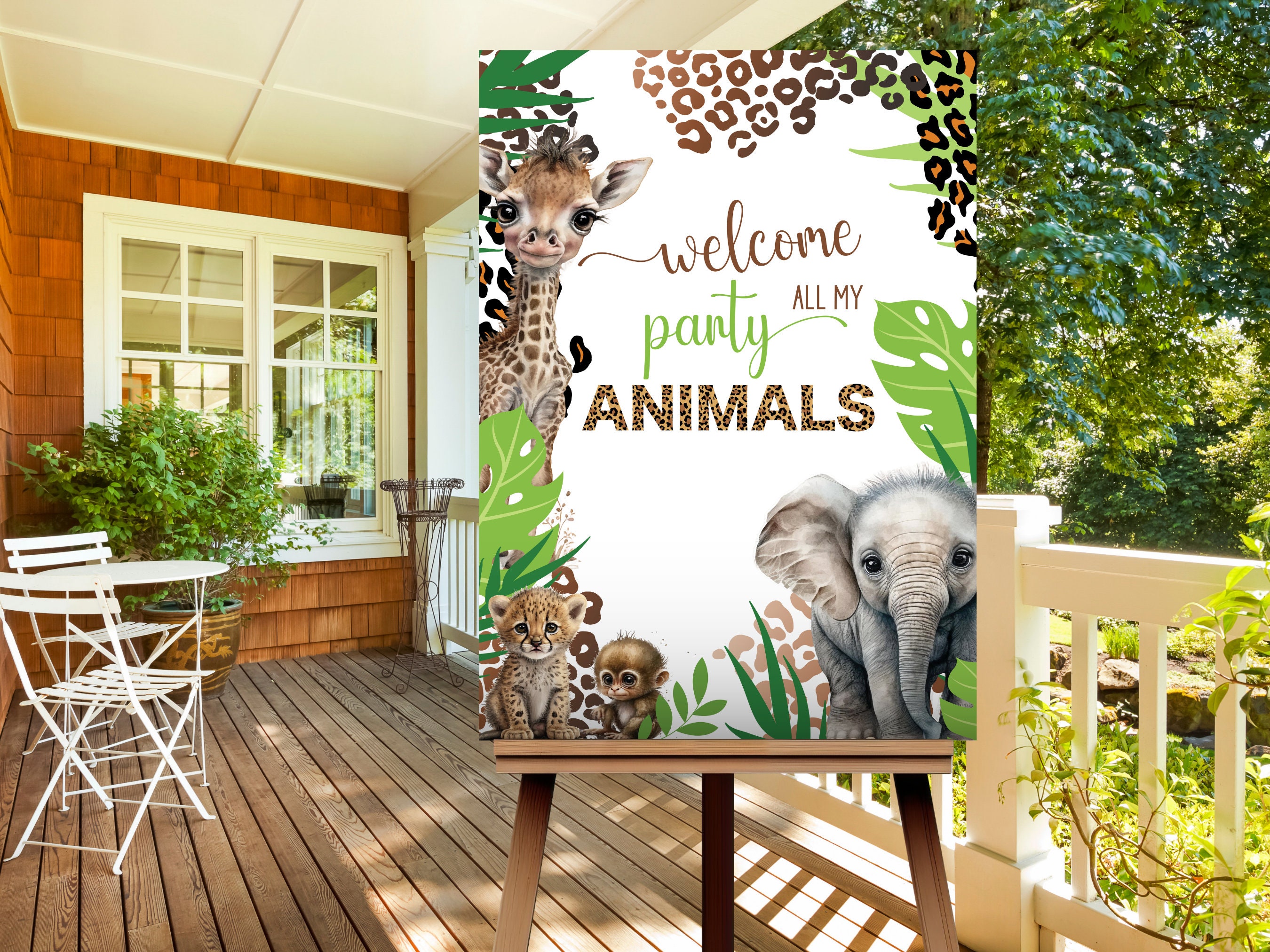 Safari Birthday Party Signs Green Welcome Sign Wild One - Etsy