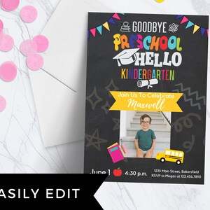 Editable Preschool Graduation Party Pre-k Invitation, PRE K Digital ...