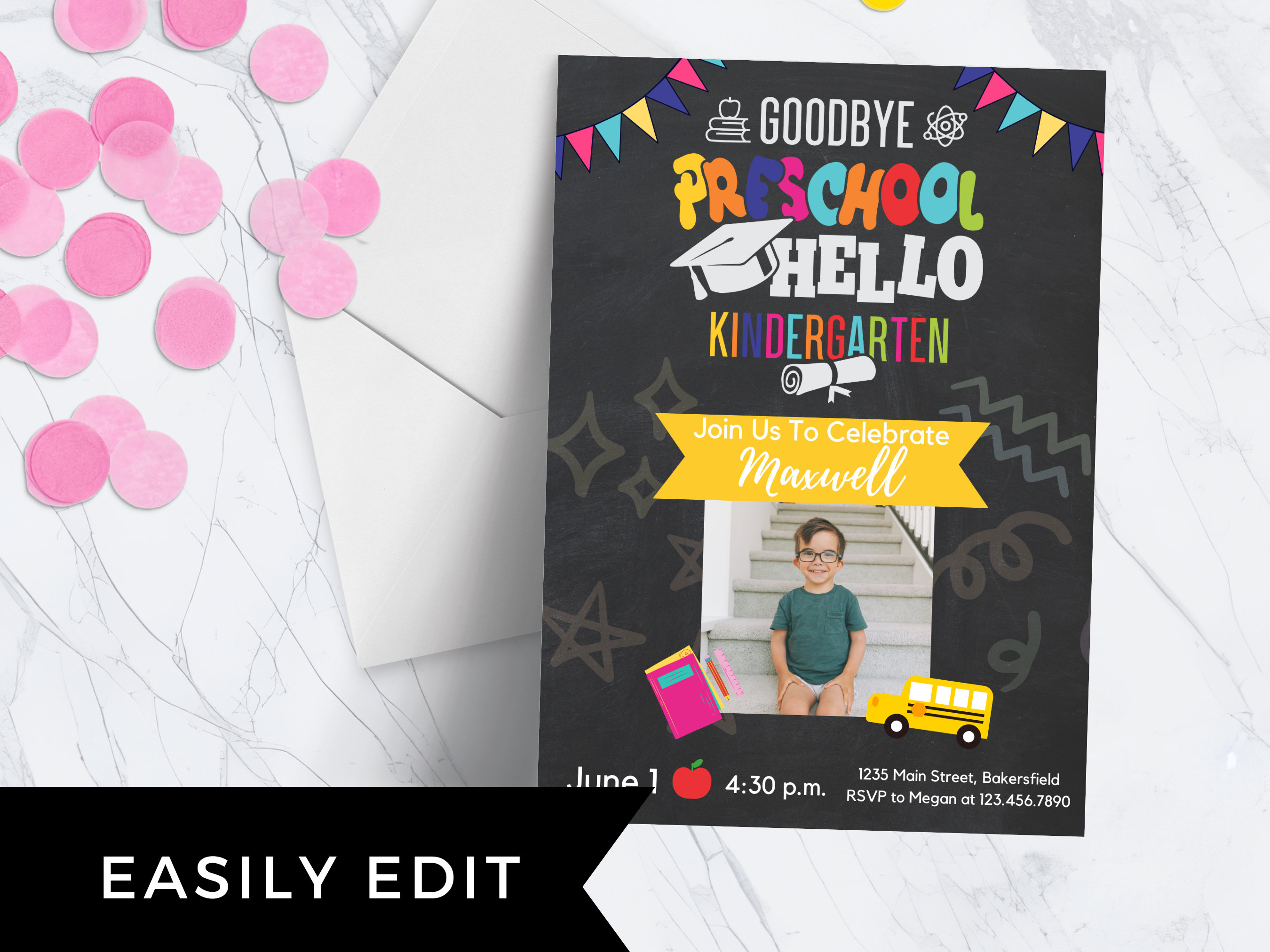 Editable Preschool Graduation Party Pre-k Invitation, PRE K Digital ...
