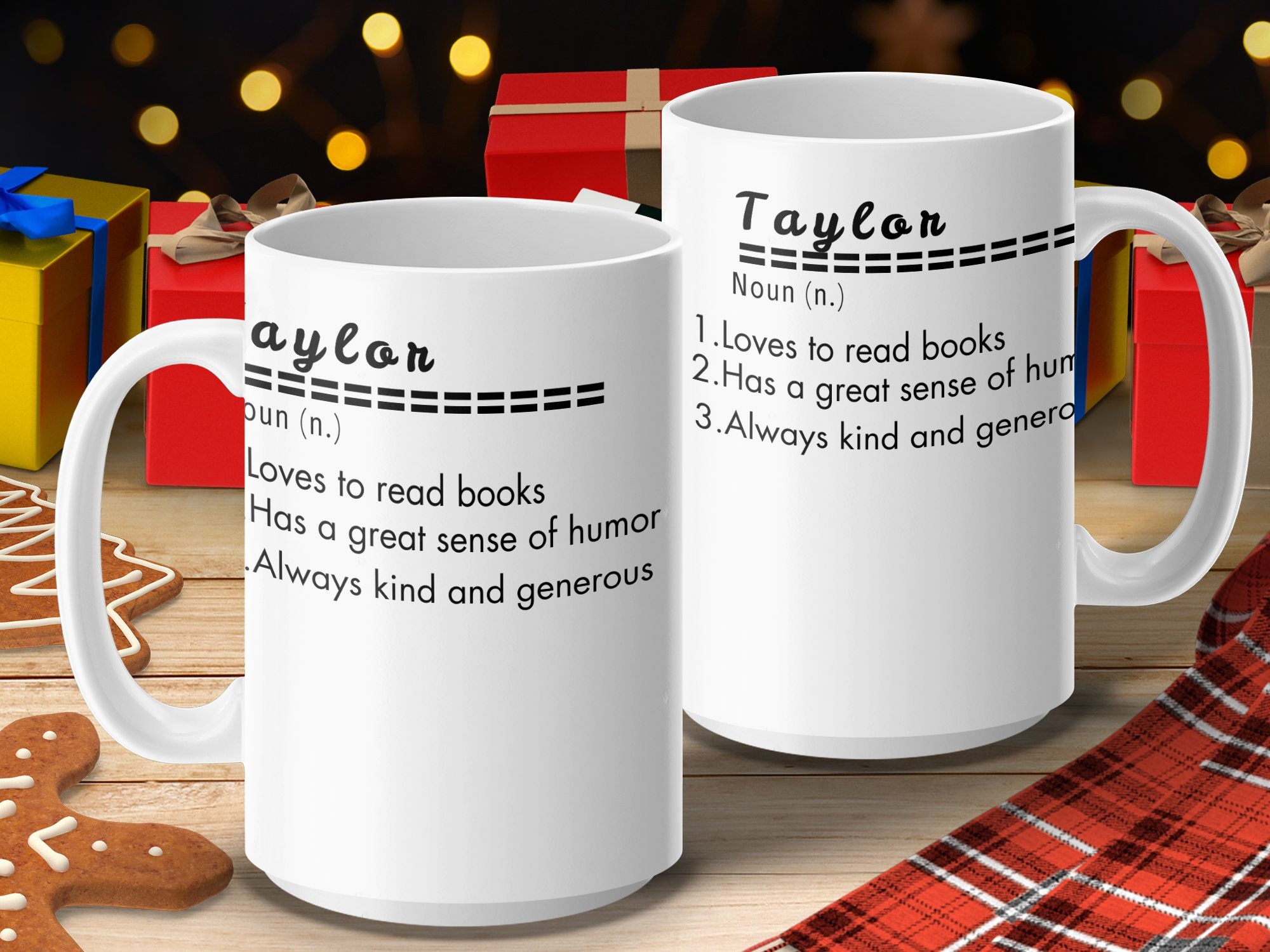 Personalized Name Definition Mug, Custom Taylor Mug, Book Lover Coffee Cup, Unique Gift for ...