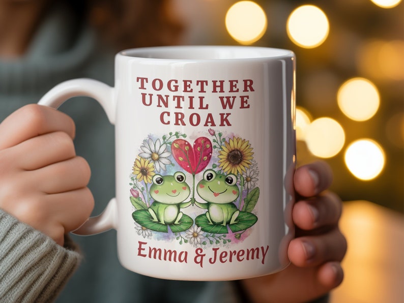 Cute Custom Frog Couples Mug ,together Until We Croak Personalized ...
