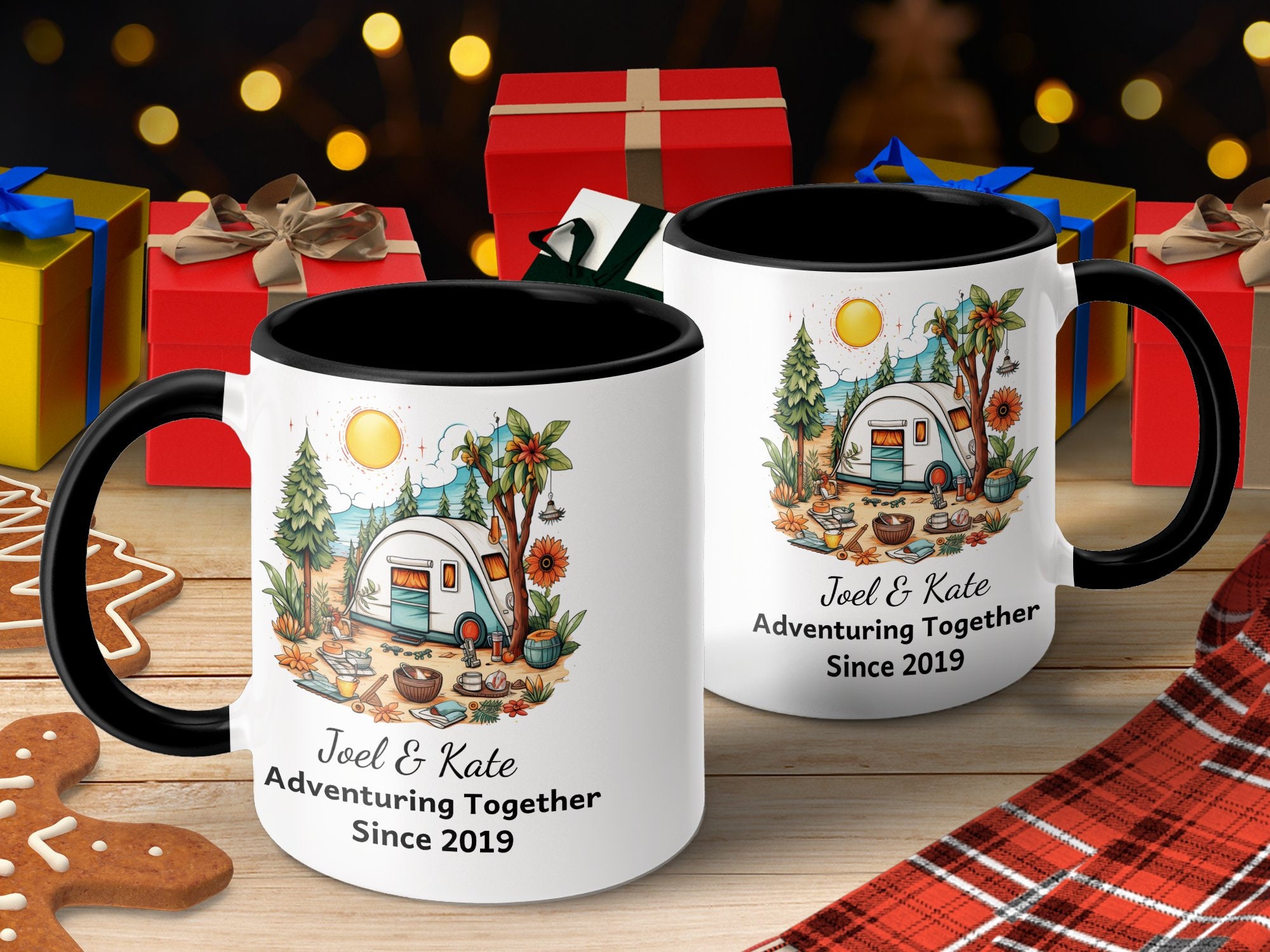 Personalized Camping Coffee Mug, Custom Couple Name Adventure Travel ...