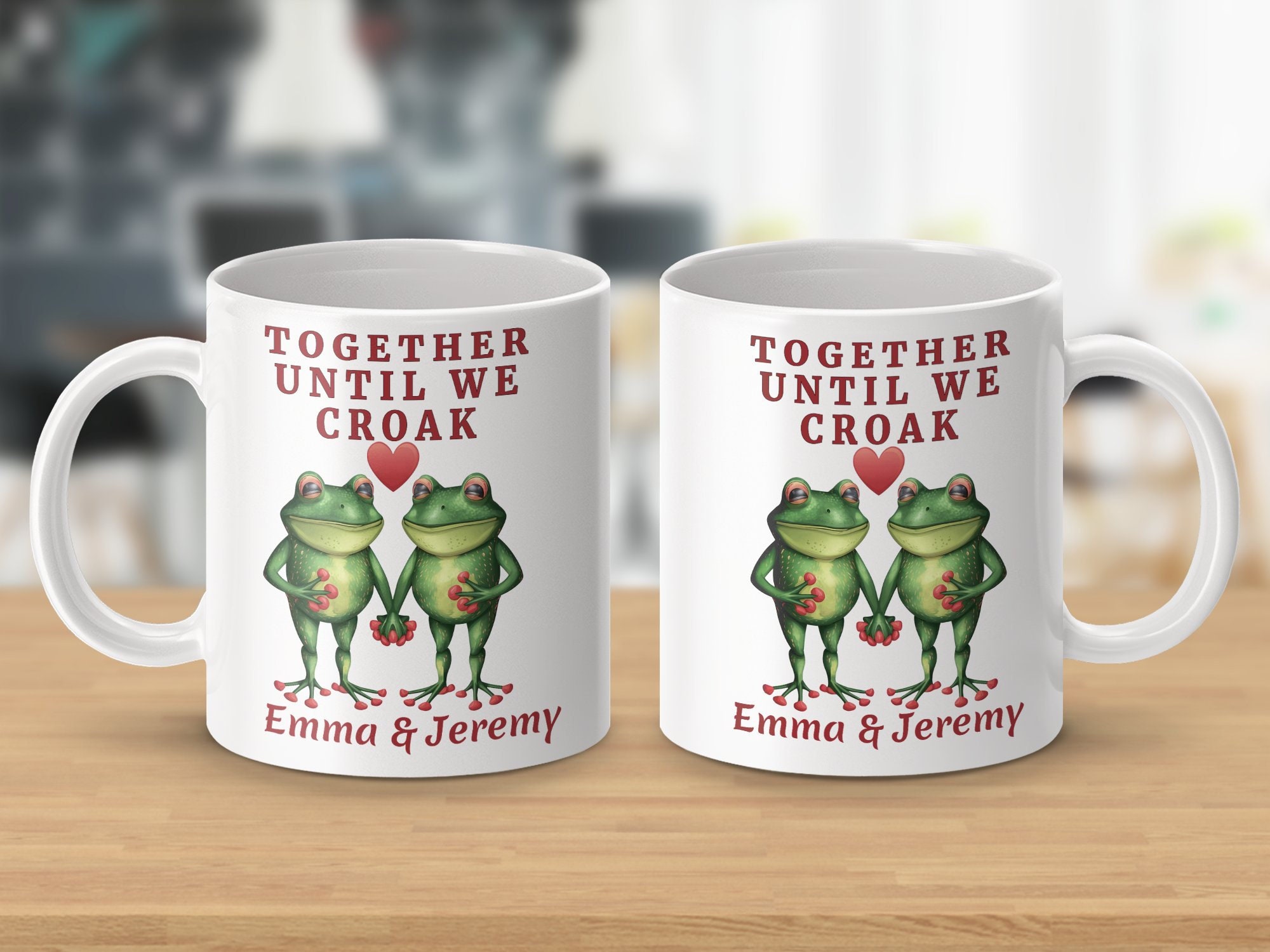 Custom Charming Frog Couple Mug, Together Until We Croak Quote ...