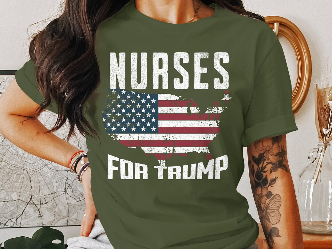 Patriotic Nurses for Trump T-shirt: American Flag Graphic Tee - Etsy