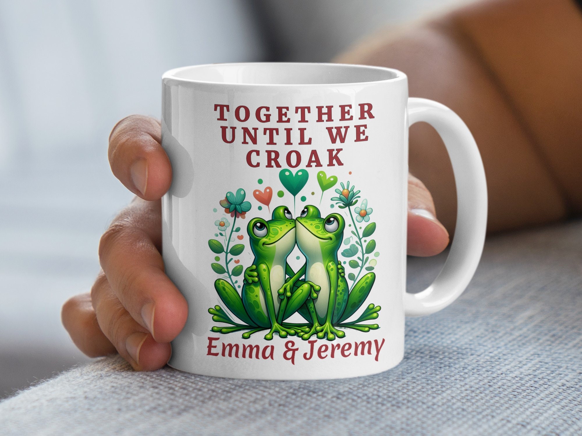 Personalized Frog Couple Coffee Mug, Together Until We Croak, Custom ...