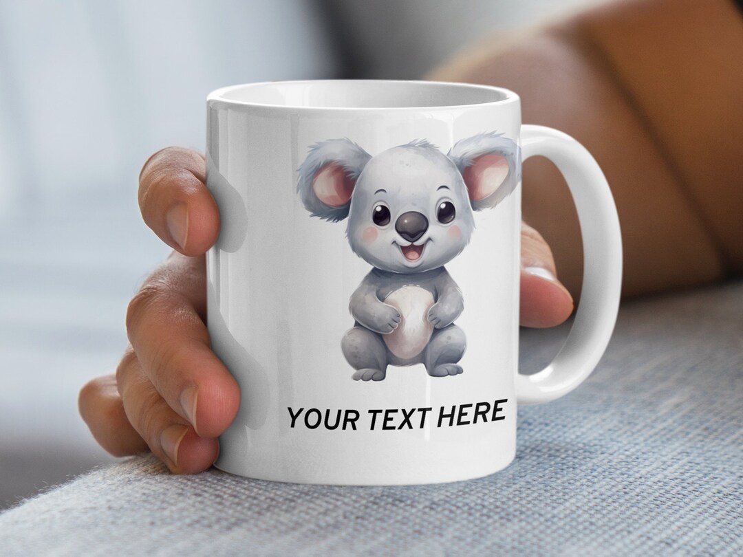 Cute Koala Bear Mug, Adorable Cartoon Koala Coffee Cup, Unique Animal ...