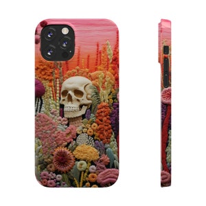 Cute Halloween Fall,hide and Go Spook 3D Skull in Flowers iPhone 15 ...