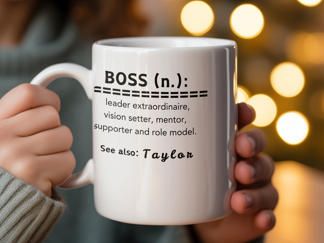 Boss Definition Mug, Personalized Name Leadership Quote, Mentor Vision ...