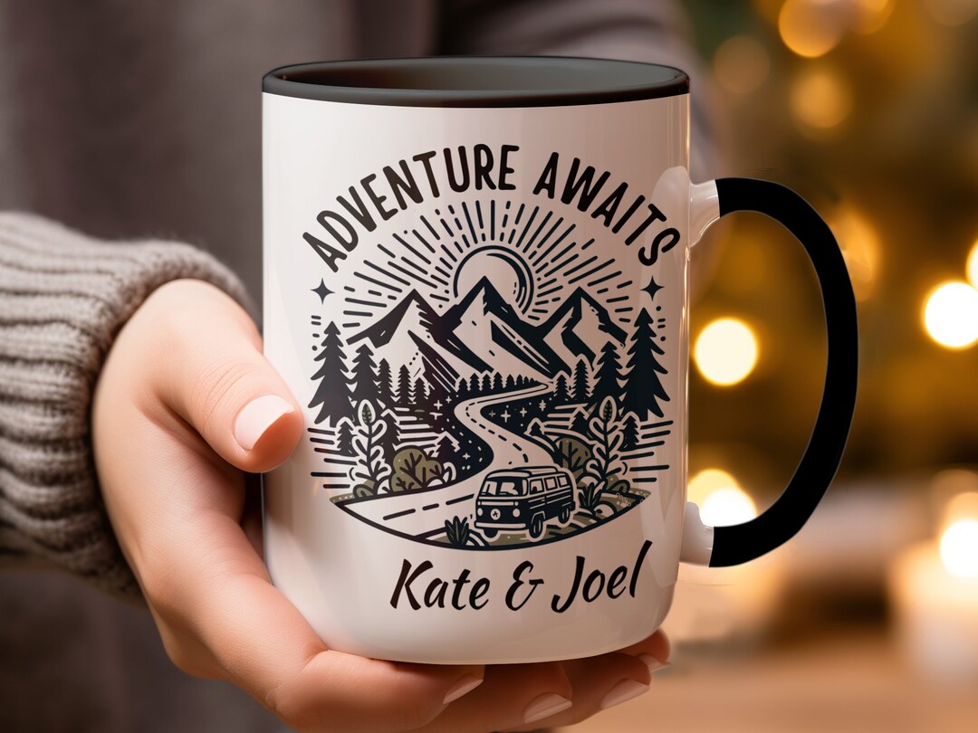 Personalized Adventure Awaits Mug: Couple's Camping Coffee Cup - Etsy