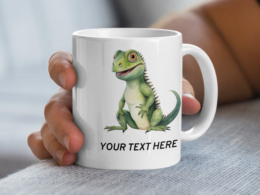 Cute Dinosaur Mug for Kids, Customizable Name Coffee Cup, Prehistoric ...