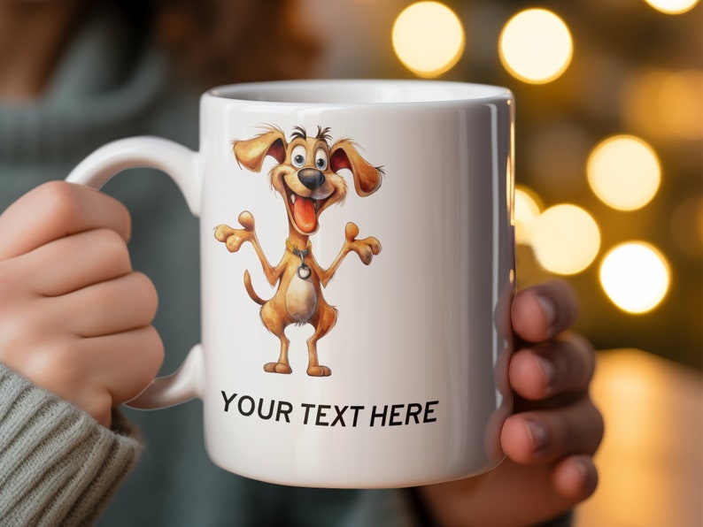 Custom Dog Cartoon Mug: Personalized Pet Art Coffee Cup - Etsy