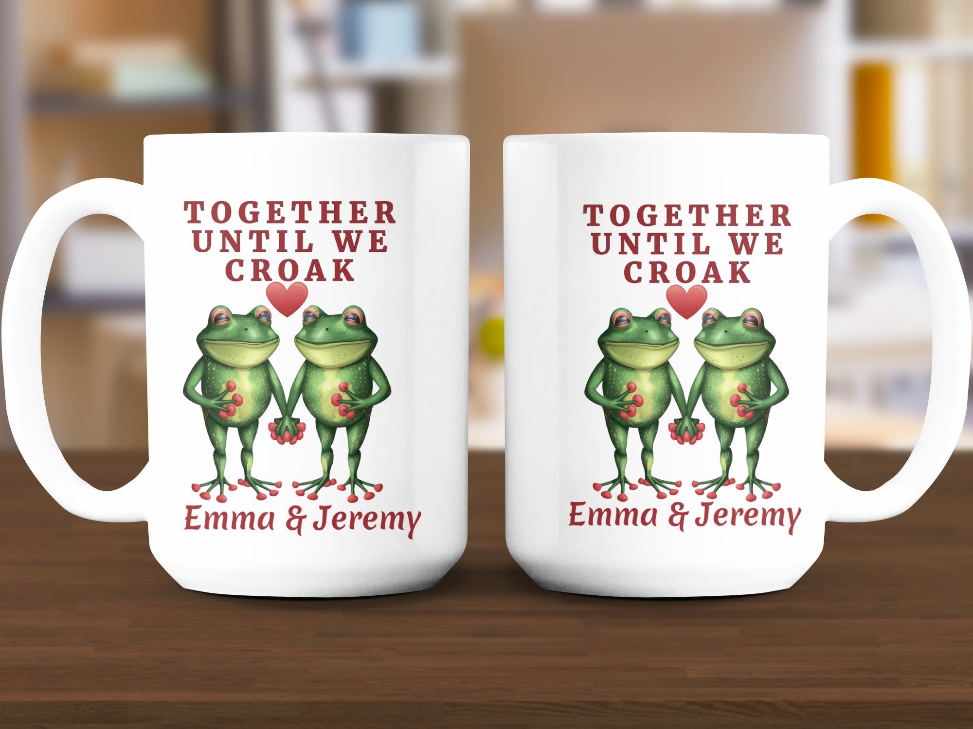 Custom Charming Frog Couple Mug, Together Until We Croak Quote ...