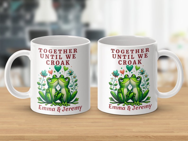 Personalized Frog Couple Coffee Mug, Together Until We Croak, Custom ...