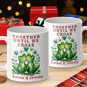 Personalized Frog Couple Coffee Mug, Together Until We Croak, Custom ...
