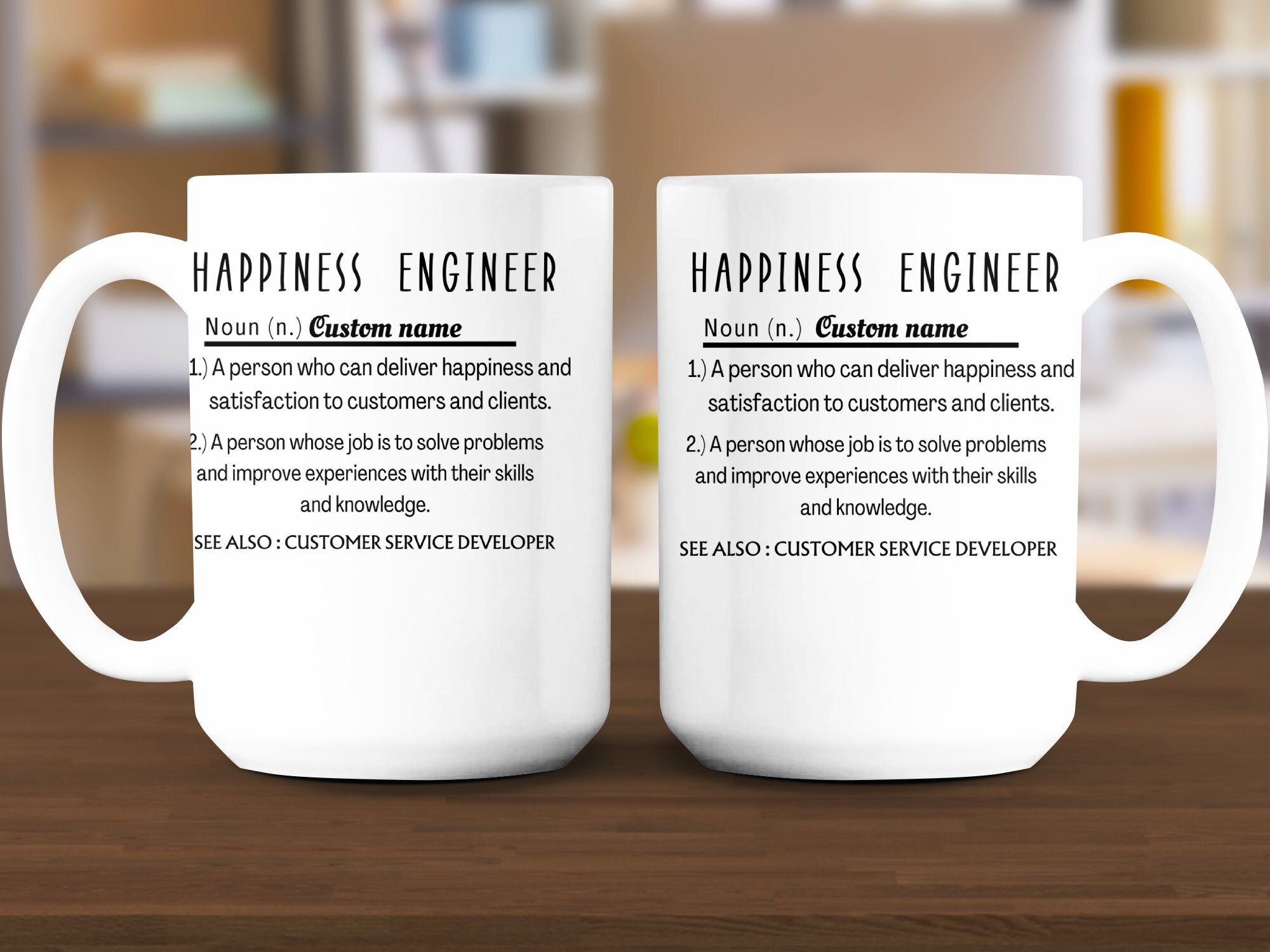 Happiness Engineer Definition Mug: Custom Name Office Gift - Etsy