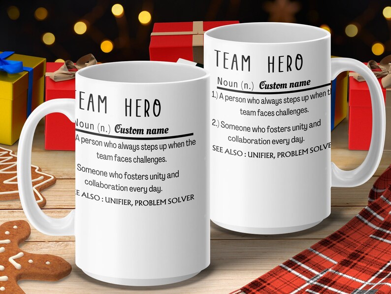 Personalized Team Hero Mug, Custom Name Definition Coffee Cup, Office ...