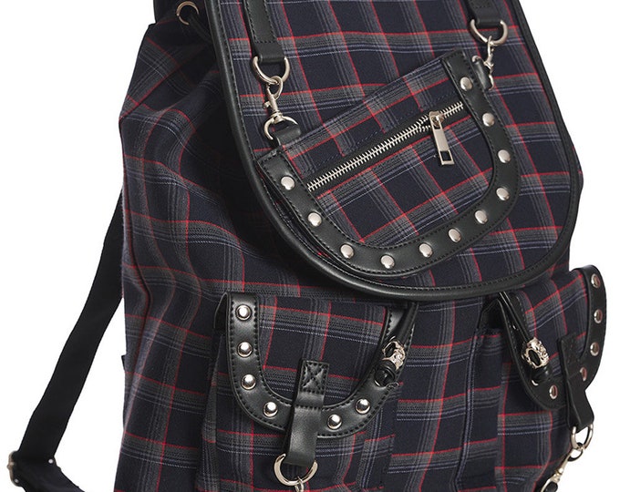 Backpack Tartan Backpack Goth Backpack Darkwave Backpack Metal Baclpack ...