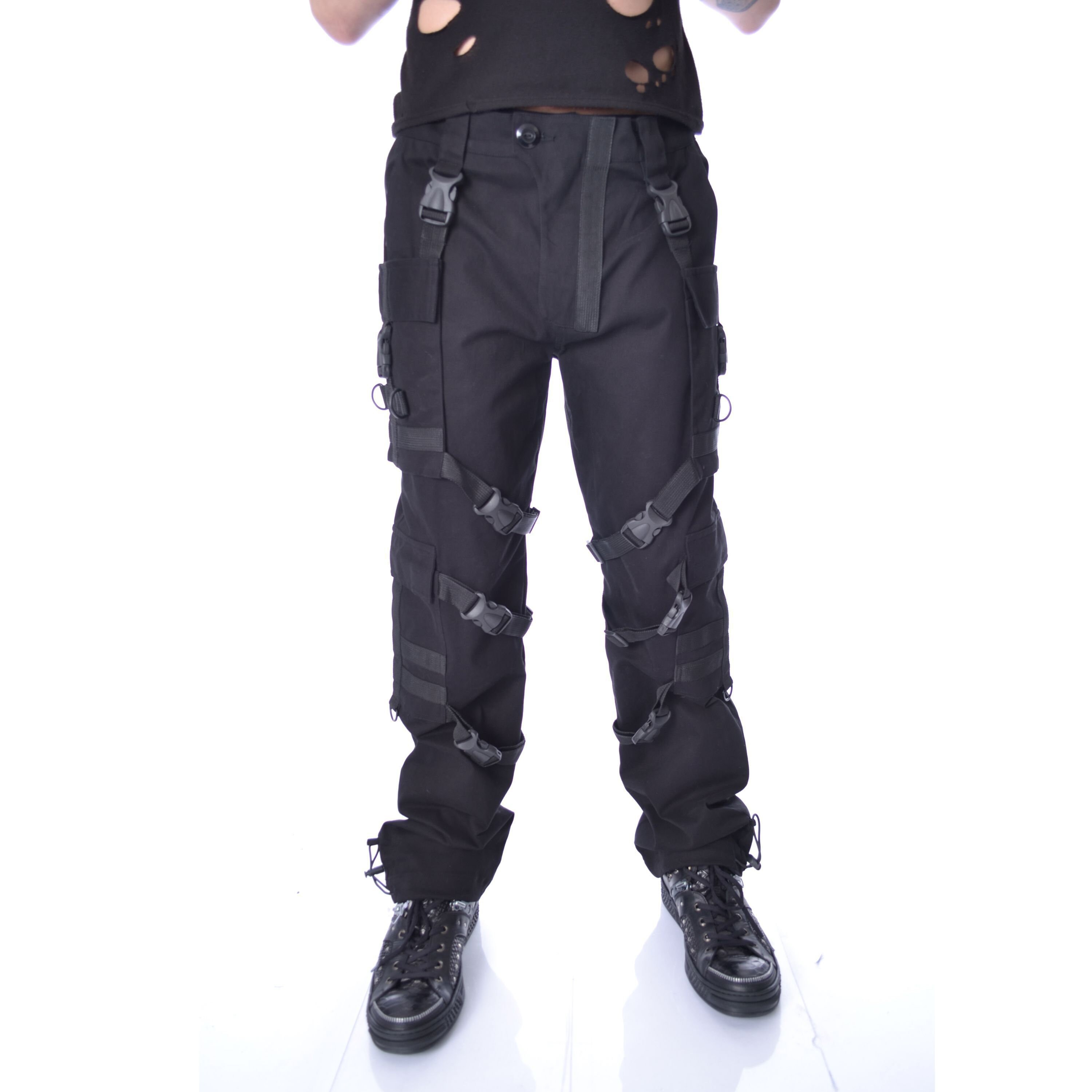 Gothic Trousers Gothic Pants Gothic Pants With Straps Ebm - Etsy