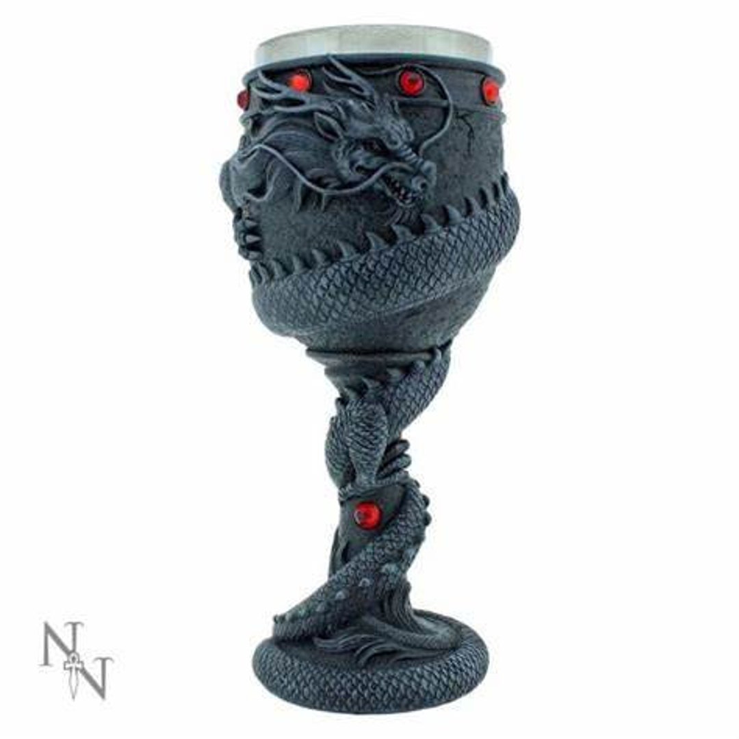 Medieval Drinking Chalice Pacific Giftware Double Dragon Drinking ...