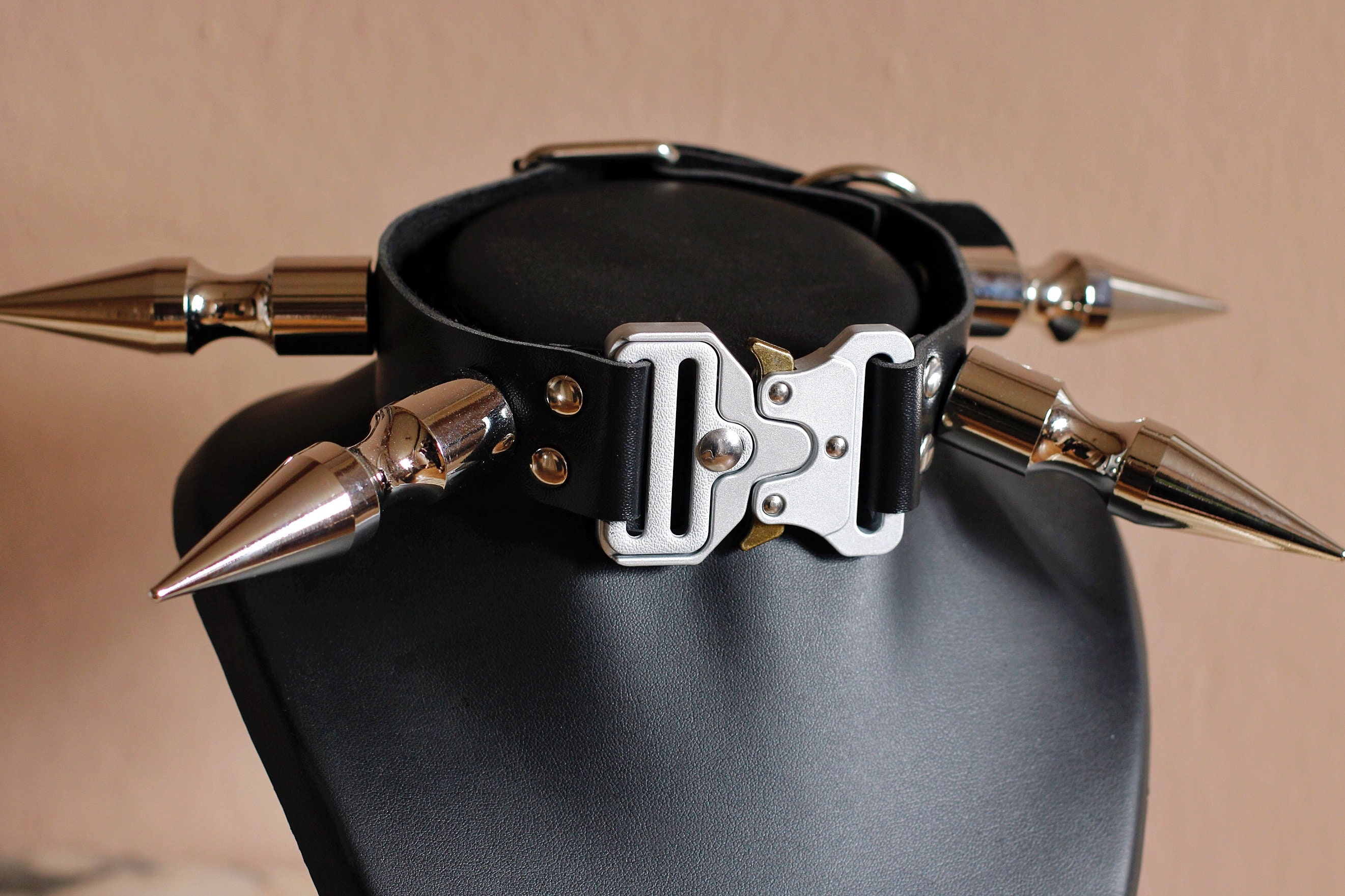 Goth Choker Industrial Choker Huge Spike Ckoker Punk - Etsy